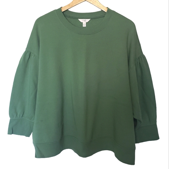 Terra & Sky | Tops | Terra Sky Green Pullover Sweatshirt Elbow Sleeve ...